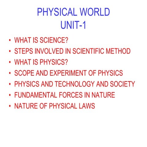 Physical world for class eleven science physics | PPT