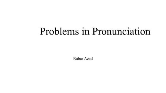 Pronunciation | PPT