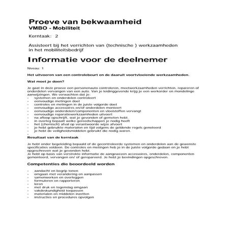 1 Proeve Van Bekwaamheid | PDF