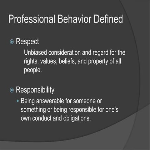 1 professional behavior defined | PPTX