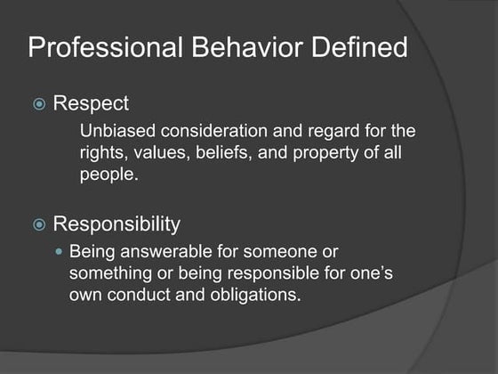The six dimensions of professional behavior | PPTX
