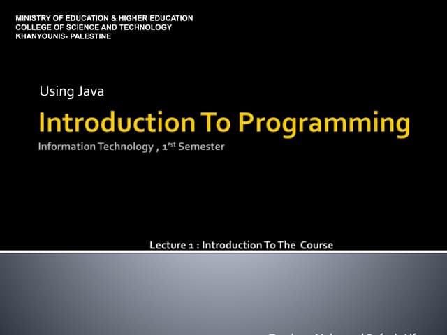 1 Programming-using-java -introduction | Ppt