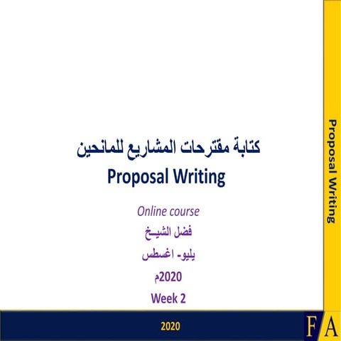 1 Proposal Writing Week 2 Ppt 