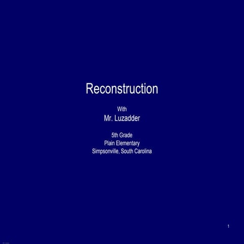 Reconstruction: Group Activity | PPT