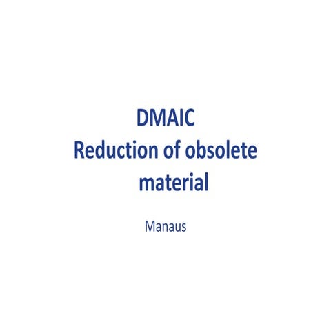 Lean DMAIC for Obsolete Material Stock Reduction | PPTX