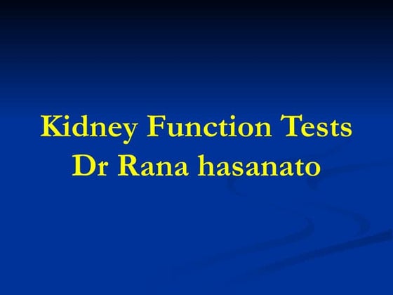 Renal clearance test | PPTX | Endocrine and Metabolic Diseases ...