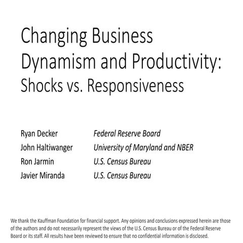 Session 1 A Ryan Decker | PPT