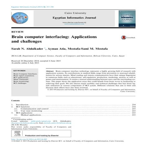 Brain Computer Interface | PDF