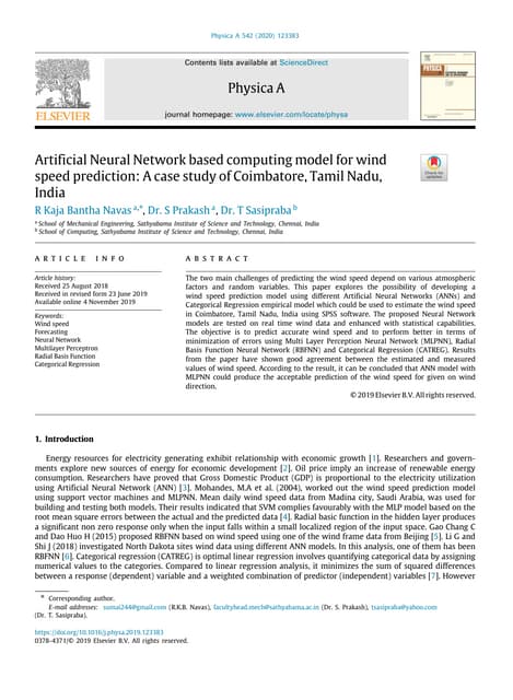 A study on wind speed distributions | PDF