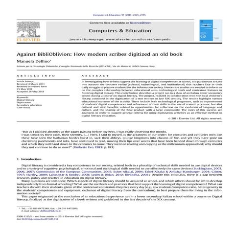 Against BibliOblivion: How modern scribes digitized an old book ...