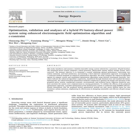 Optimization, validation and analyses of a hybrid PV-battery-diesel power system using enhanced ...