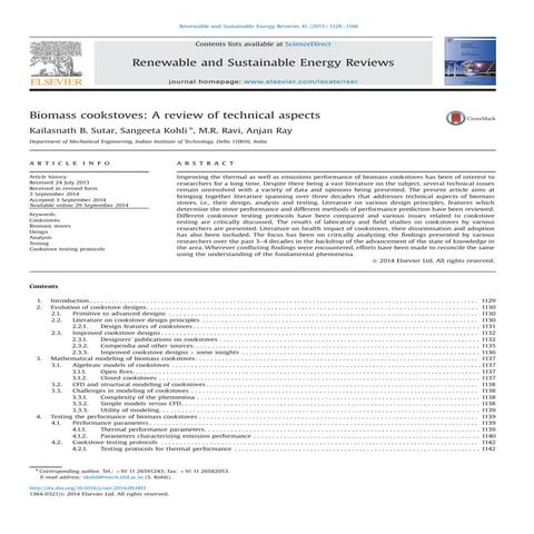 Biomass cookstoves: A review of technical aspects | PDF