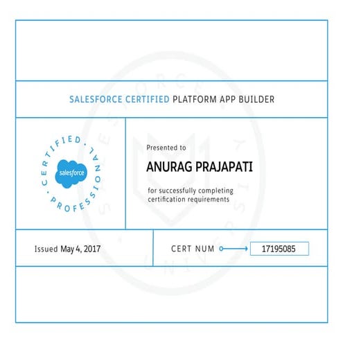 Certificate: Salesforce Platform App Builder | PDF
