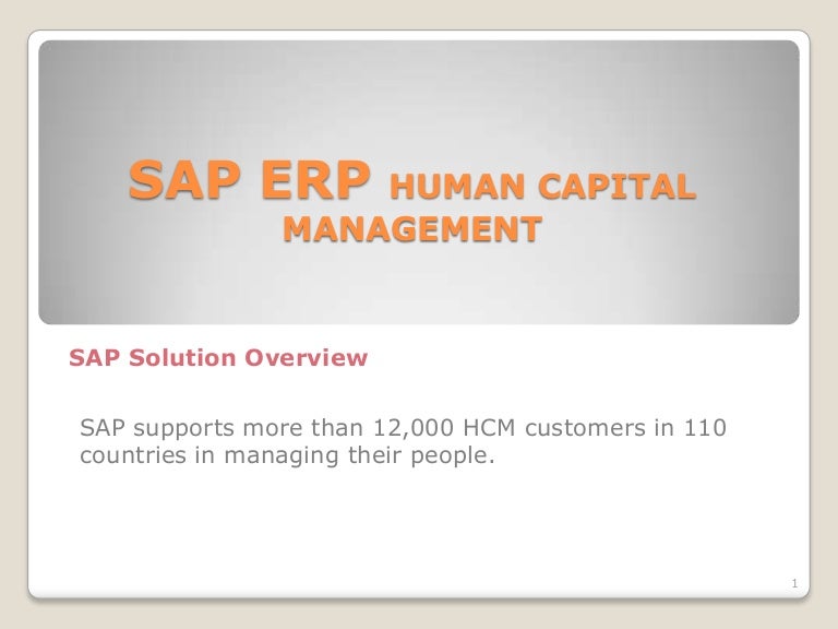 1. Sap Erp Hcm Solution Overview