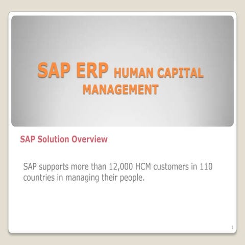 1. Sap Erp Hcm Solution Overview | PPTX
