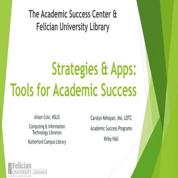 Strategies & Apps: Tools for Academic Success | PPTX