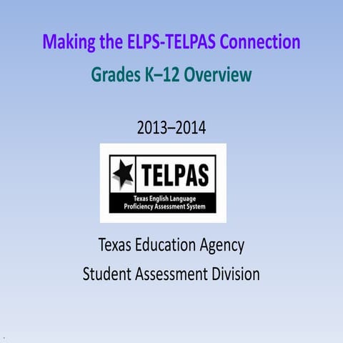 Making the ELPS-TELPAS Connection K-12 | PPTX