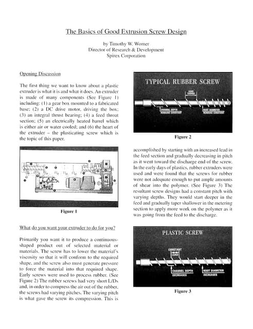 Basic Screw Geometry: Things Your Extruder Screw Designer Never Told ...