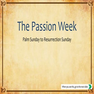 The Passion Week Lesson 1 | PPSX