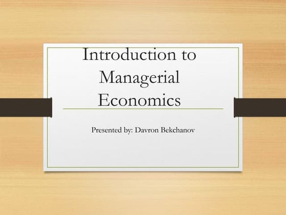 Managerial-Economics | PPT | Business Administration | Business