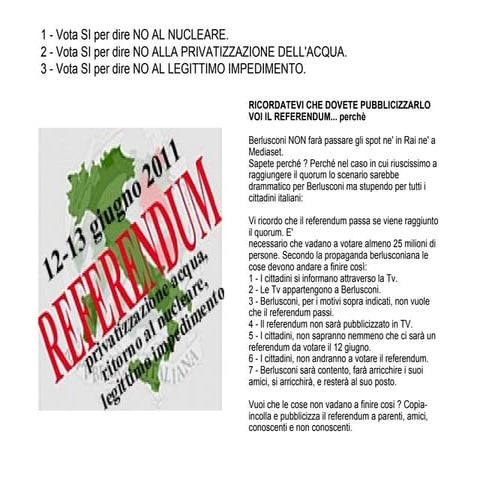 1 vota si per dire no al | PPT