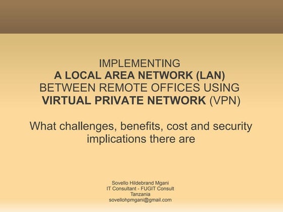 Design of a Virtual Private Network | PPT