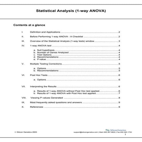 1 way ANOVA(Analysis Of VAriance) | PDF