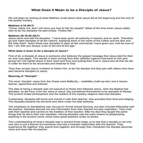 1. What Does It Mean to be a Disciple of Jesus? Notes Letter Sized ...