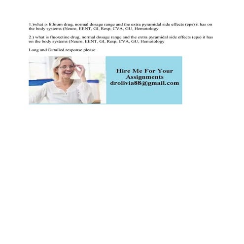 1-)what is lithium drug- normal dosage range and the extra pyramidal s.docx