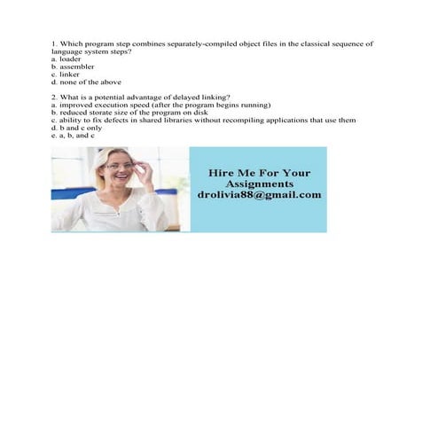 1 Which Program Step Combines Separately Compiled Object Files In Thepdf Programming 3859