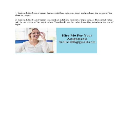 1 Write A Little Man Program That Accepts Three Values As Input And Ppdf 