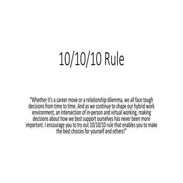 10-10-10 Rule.pptx | Science