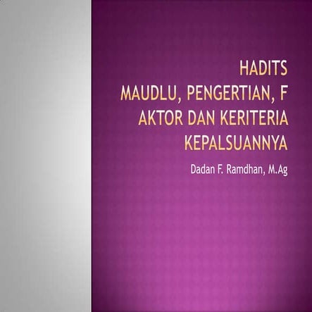 hadis maudhu" | DOCX
