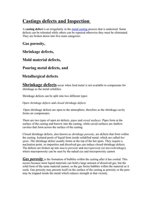Casting defects | PPT