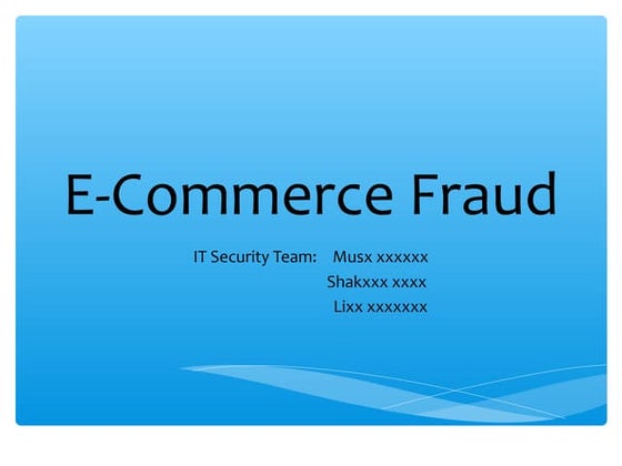 E commerce fraud chapter 17 B Ahmed | PPT