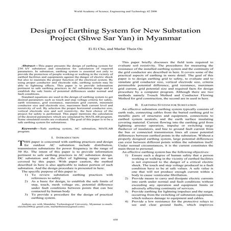 Substation Earthing Design | PDF