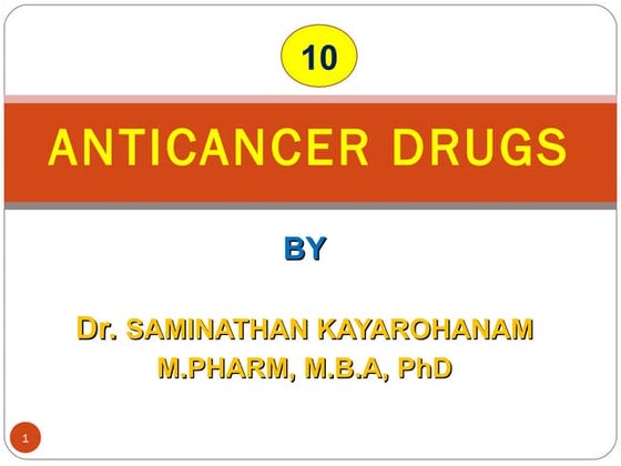 CLASSIFICATION OF ANTI - CANCER DRUGS.pptx