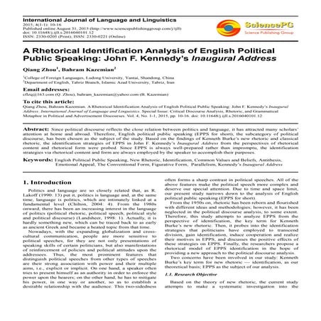 A Rhetorical Identification Analysis of English Political Public ...