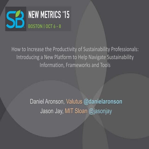 How to Increase the Productivity of Sustainability Professionals ...
