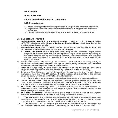 English and American Literature (10 of 16) | DOC