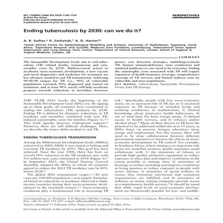 Tuberculosis (TB) - Public Health Presentation | PPTX