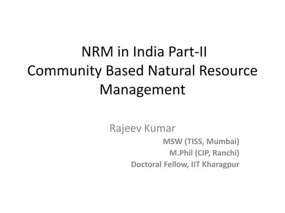 Community based natural resource management | PPT