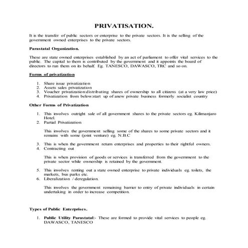 PRIVATISATION. | DOCX