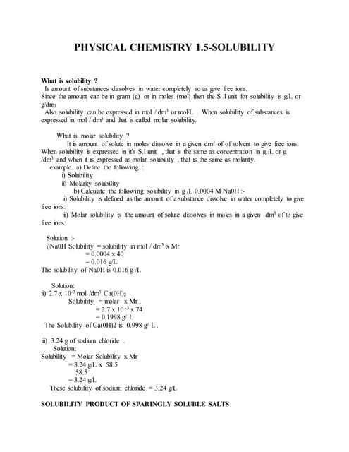 Solubility product and Common Ion Effect | PPTX | Chemistry | Science