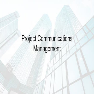 10.0 Project Communications Management Overview | PPT