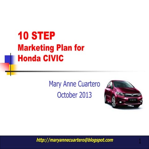 10 step marketing plan for civic | PPT
