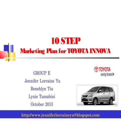 10 step marketing plan for toyota innova group e | PPT