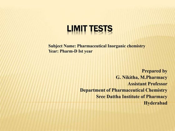Limit test for heavy metals | PPT
