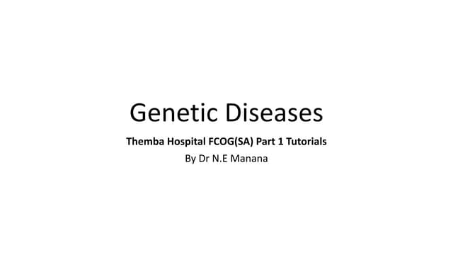 Genetic diseases and gene therapy | PPTX