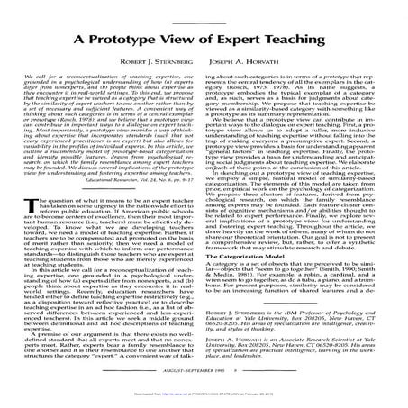 A Prototype View of Expert Teaching | PDF